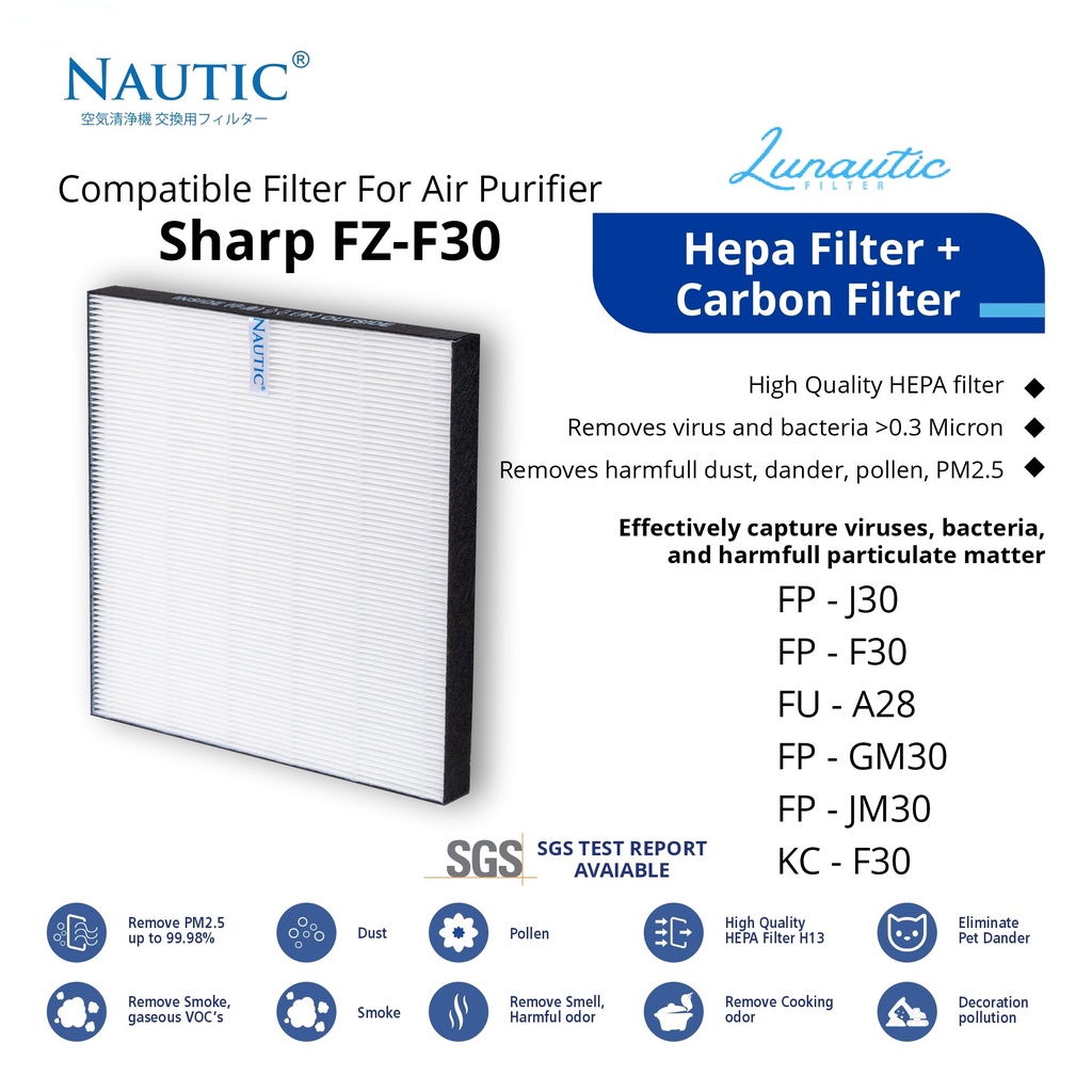 Jual Hepa filter for SHARP FZ-F30HFE FZ-Y28FE fp-f30 fp-j30 fp-gm30 fp ...