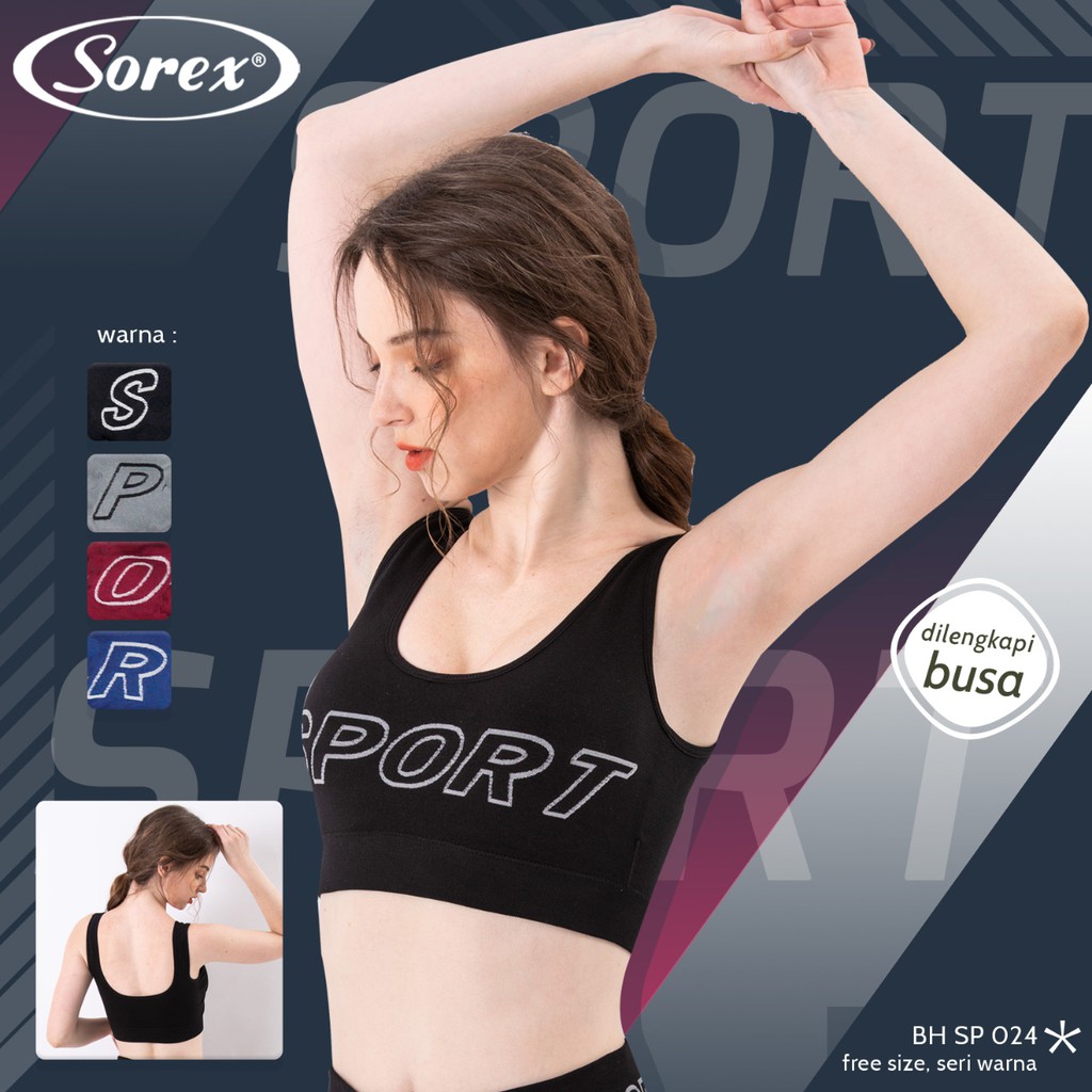 Jual Bh Sport Bra Sorex SP 024 Busa Tali Lebar | Bra Olah Raga Fitness Senam Gym |jp | Shopee ...