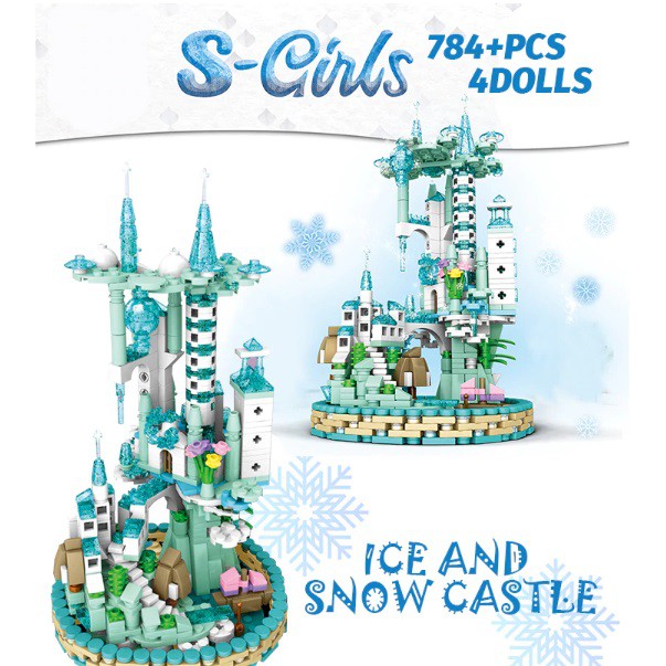 Jual LEGO BRICKS FROZEN ICE AND SNOW CASTLE BUILDING BLOCK 784 PCS ...