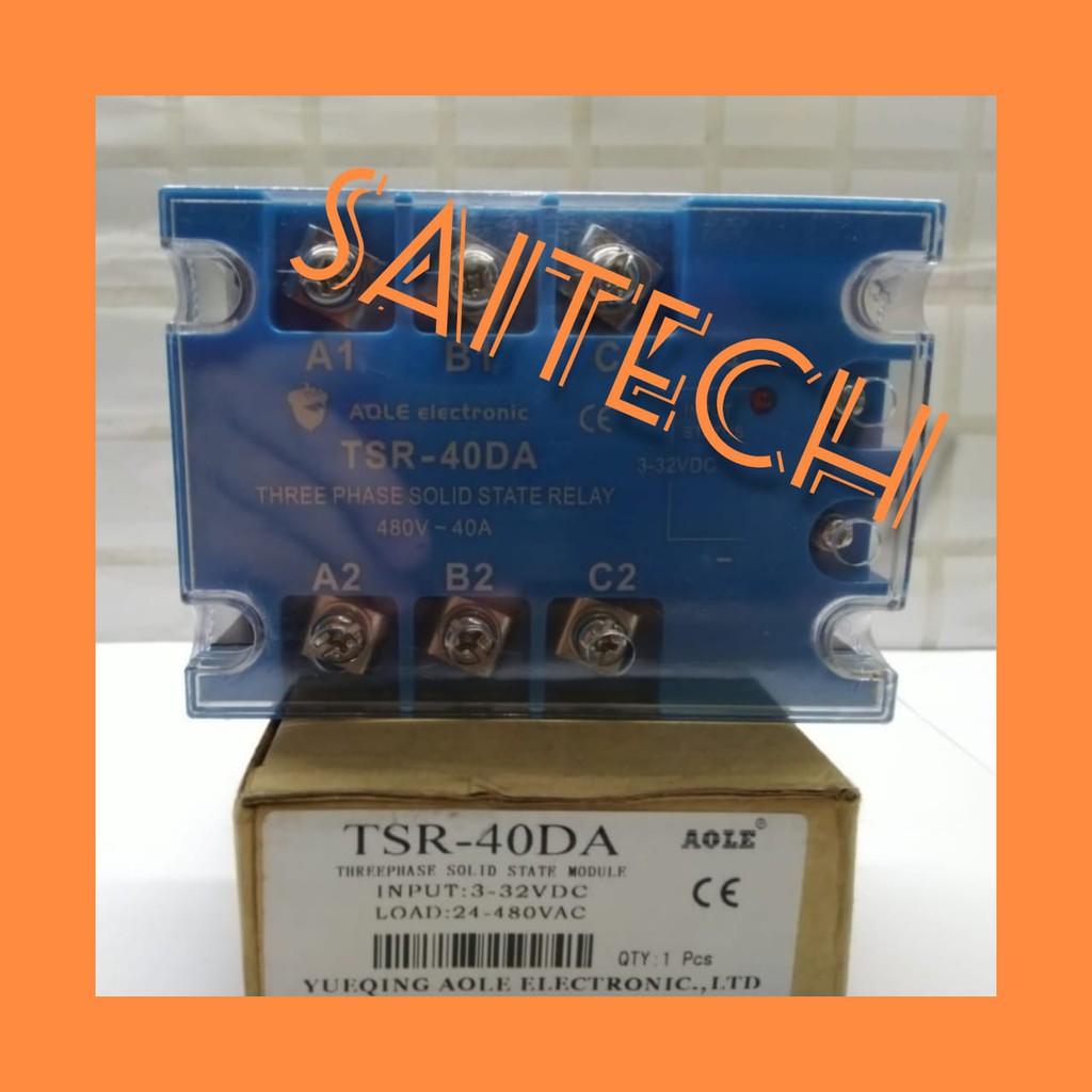 Jual Aole TSR-40DA Solid State Relay 3 Phase 40A 480v AC ASH-3 DA4840 | Shopee Indonesia