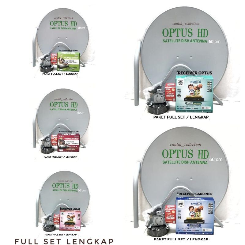Jual Parabola Mini 60 cm Optus Abu Full Set Termasuk Receiver | Shopee Indonesia