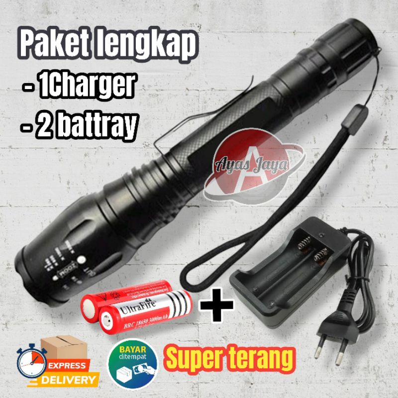 Jual Senter LED Flashlight Cree XM-L T6 3800 Lumens - E27 - Black ...