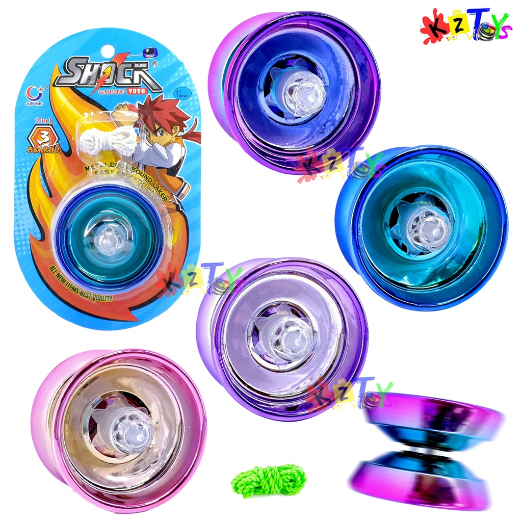 Jual MAINAN YOYO CHROME SHOCK 2 WARNA UV 3 BEARING / YOYO GANGSING ...