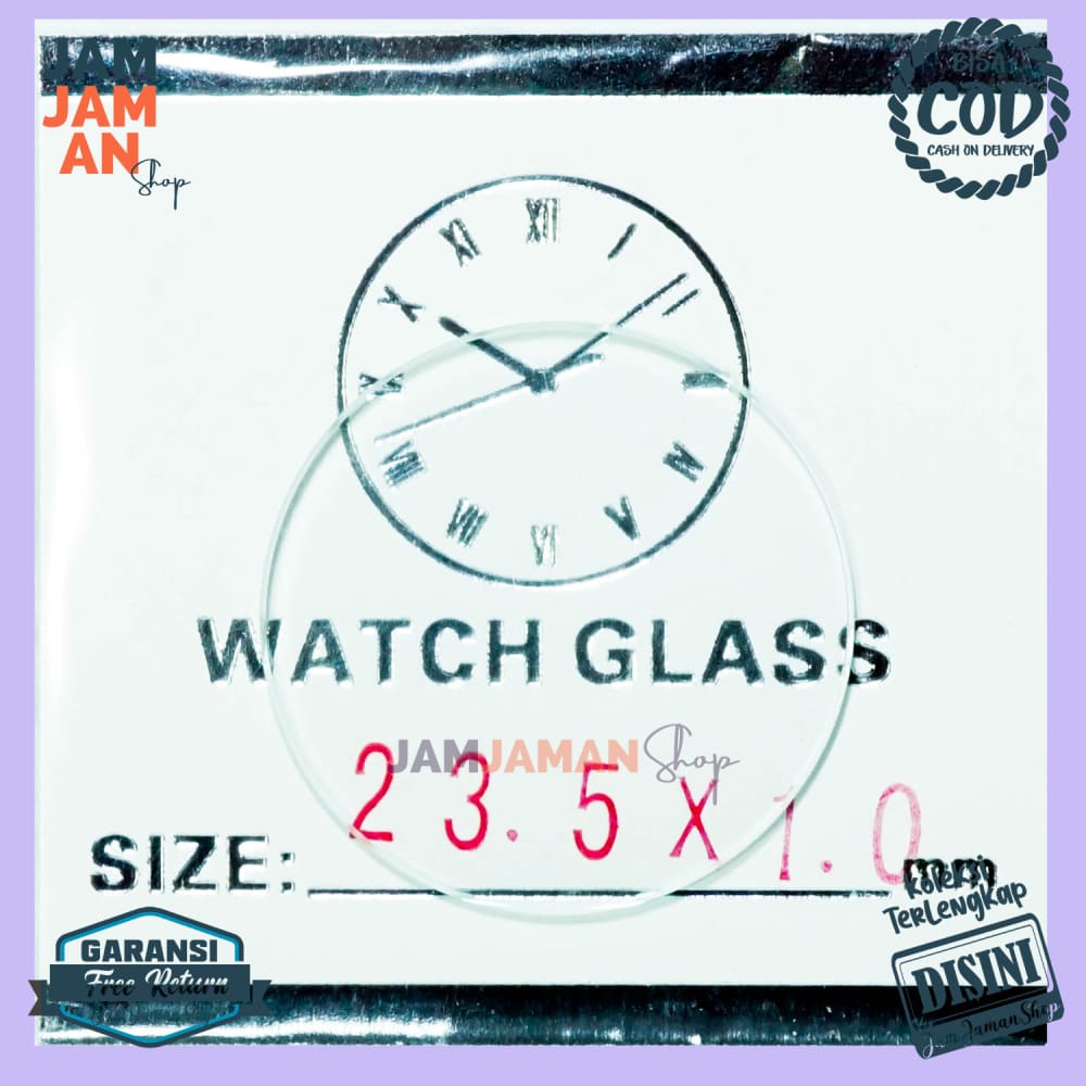 Jual Kaca Jam Kaca Bahan Watch Glass PNC-235 Bagus Kaca Datar 2,35 cm ...