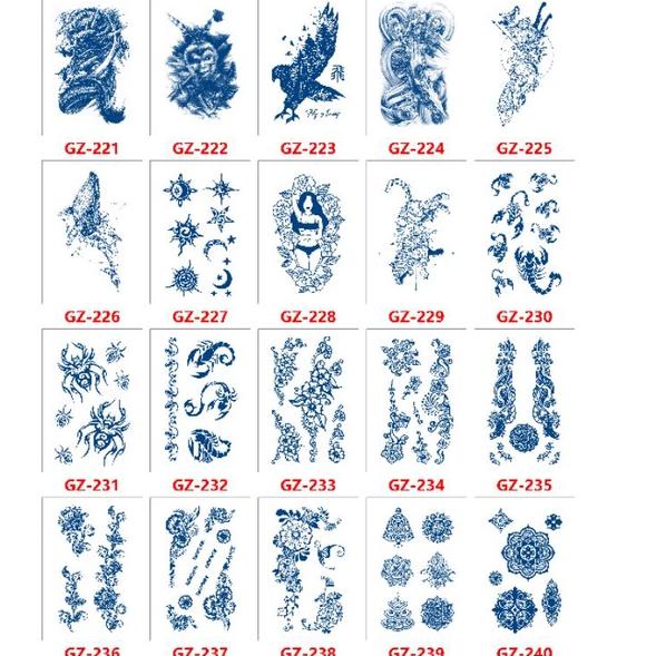 Jual Modern.. (Semi Permanen) Tato Temporer Temporary Tattoo Seri GZ ...