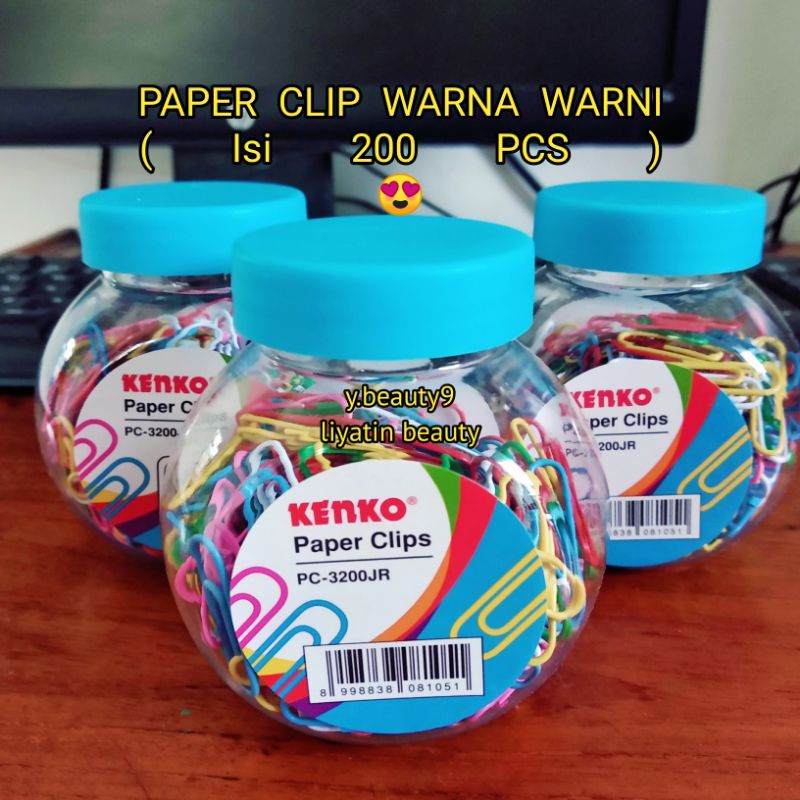 Jual Klip Kertas Toples Paper Clip Jar Toples Clip Kertas 29 mm isi 200 ...