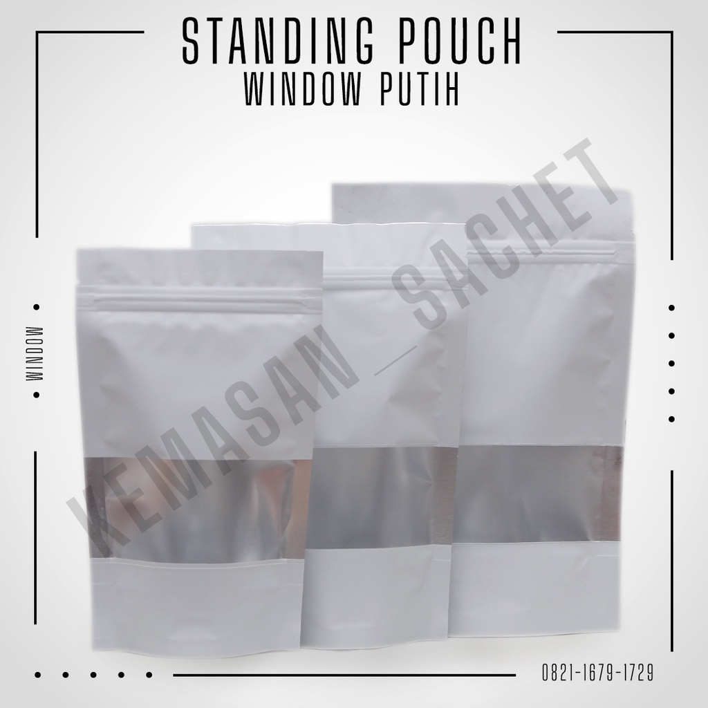 Jual Standing Pouch Window Metalize Putih (100pcs) | Shopee Indonesia