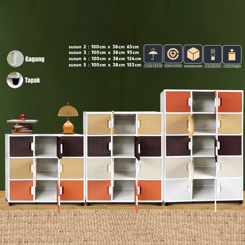 Jual AKAKO SWING 3 PINTU LEMARI PLASTI AKAKO TRIPLE SWING RAK TV ...