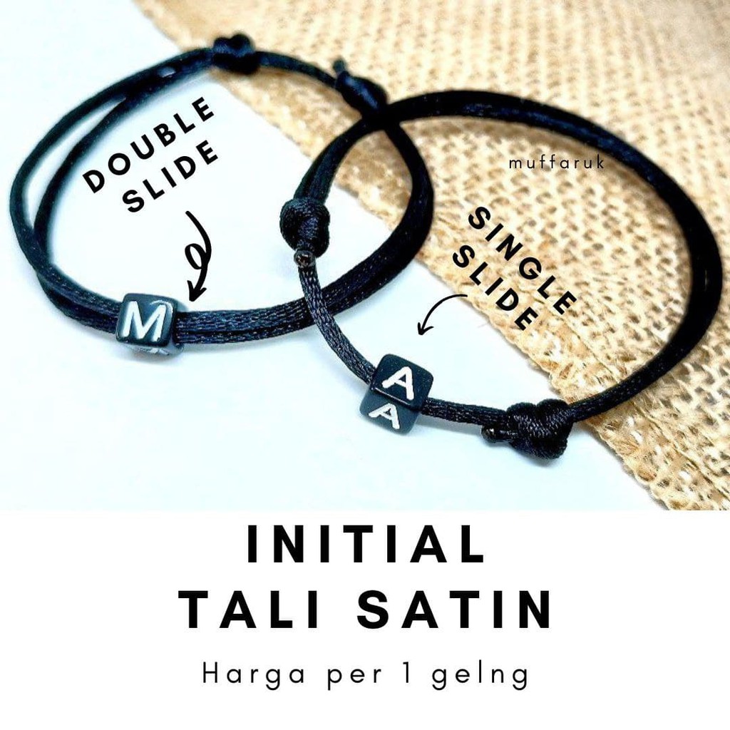 Jual GELANG INISIAL HURUF / INITIAL GELANG CUSTOM TALI SATIN | Shopee ...