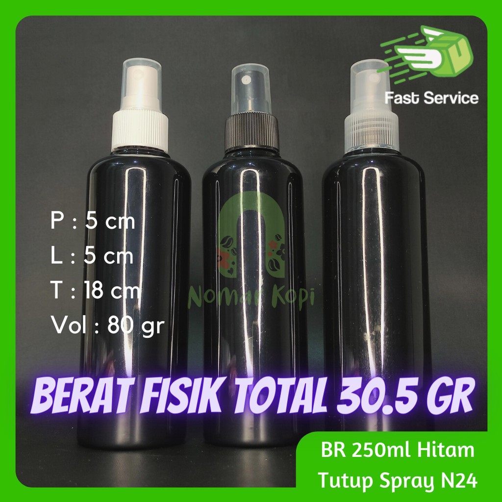 Jual BOTOL SPRAY 250ml PET HITAM TEBAL BODY MIST PARFUM SANITIZER ...