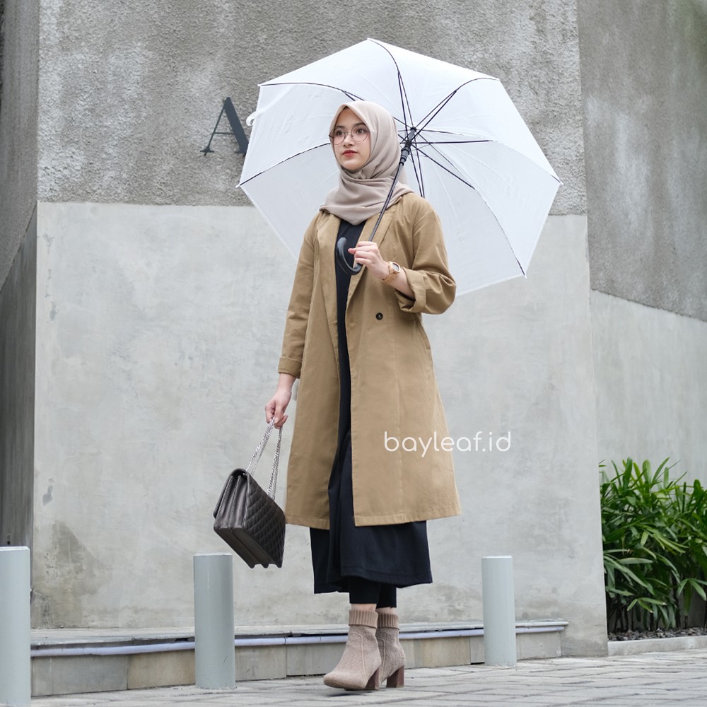 Jual Bayleaf.id Rose Long Coat Material Soft Canvas / Long Outer Polos ...
