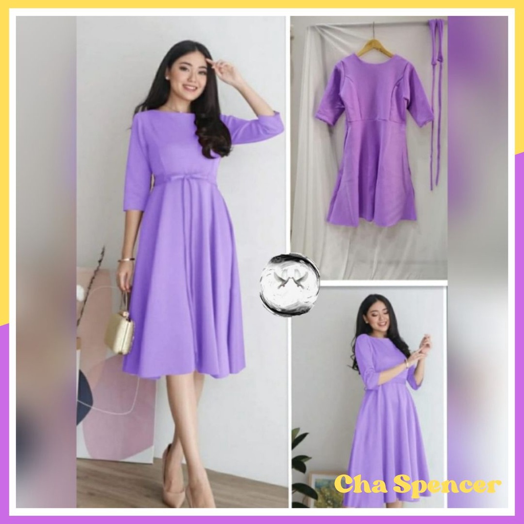 Jual Baju Dress Pesta Polos Gabby Lilac Wanita Dewasa Remaja Korean ...
