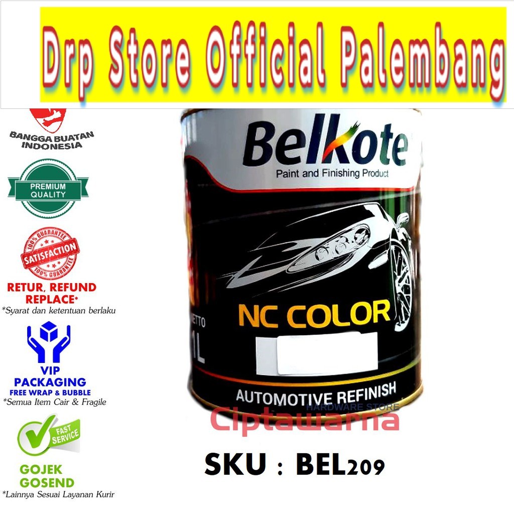 Jual Cat Belkote NC Color 209 Black Mica 1L | Shopee Indonesia