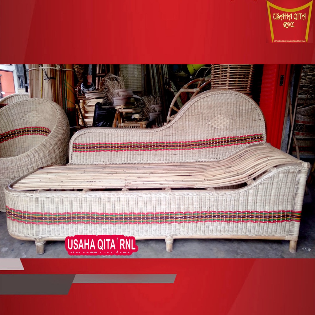 Jual Kursi rotan sandaran seater sofa / kursi tamu santai tempat tidur ...