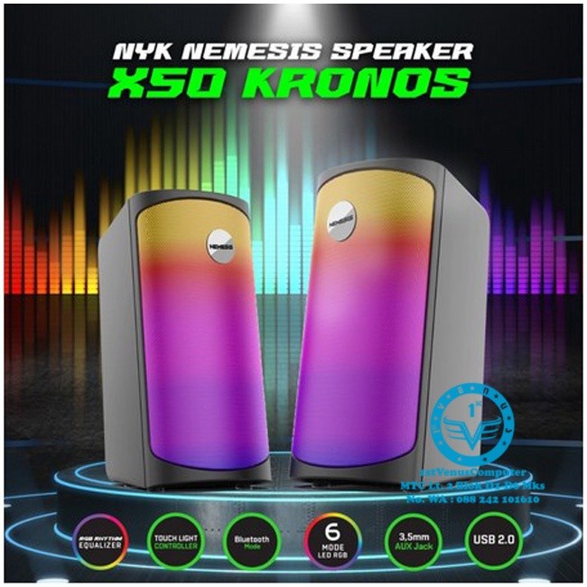 Jual SPEAKER GAMING RGB WAVE NYK KRONOS X50 BLUETOOTH RHYTHM / SPK08 ...