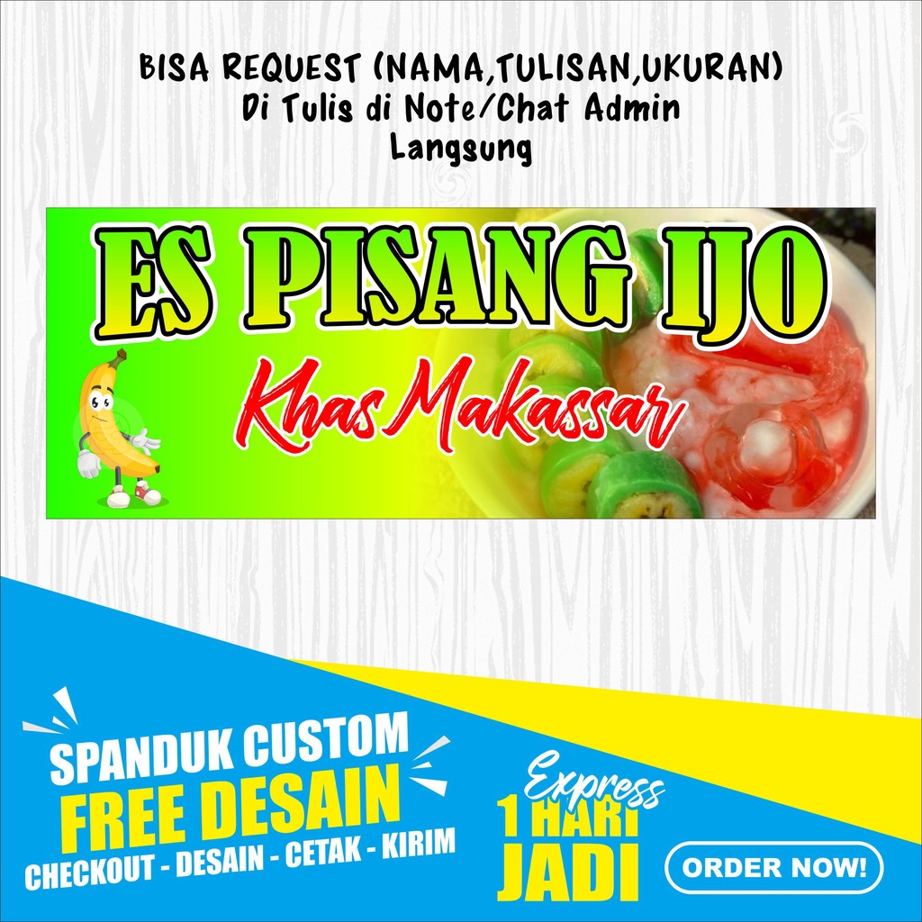 Jual SPANDUK/BANNER ES PISANG IJO MURAH | Shopee Indonesia