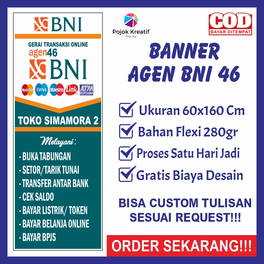 Jual Banner Bener Baner Spanduk Sepanduk Agen Bank BNI 46 Transaksi ...