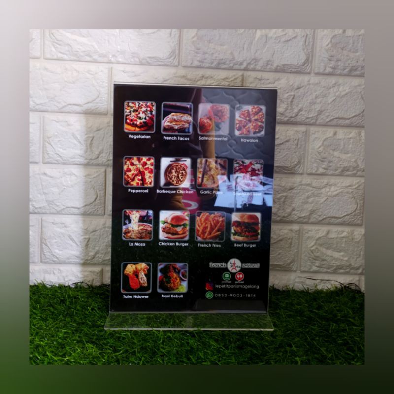Jual Stand Tempat Papan Menu Restoran Rumah Makan Bahan Akrilik Desain ...