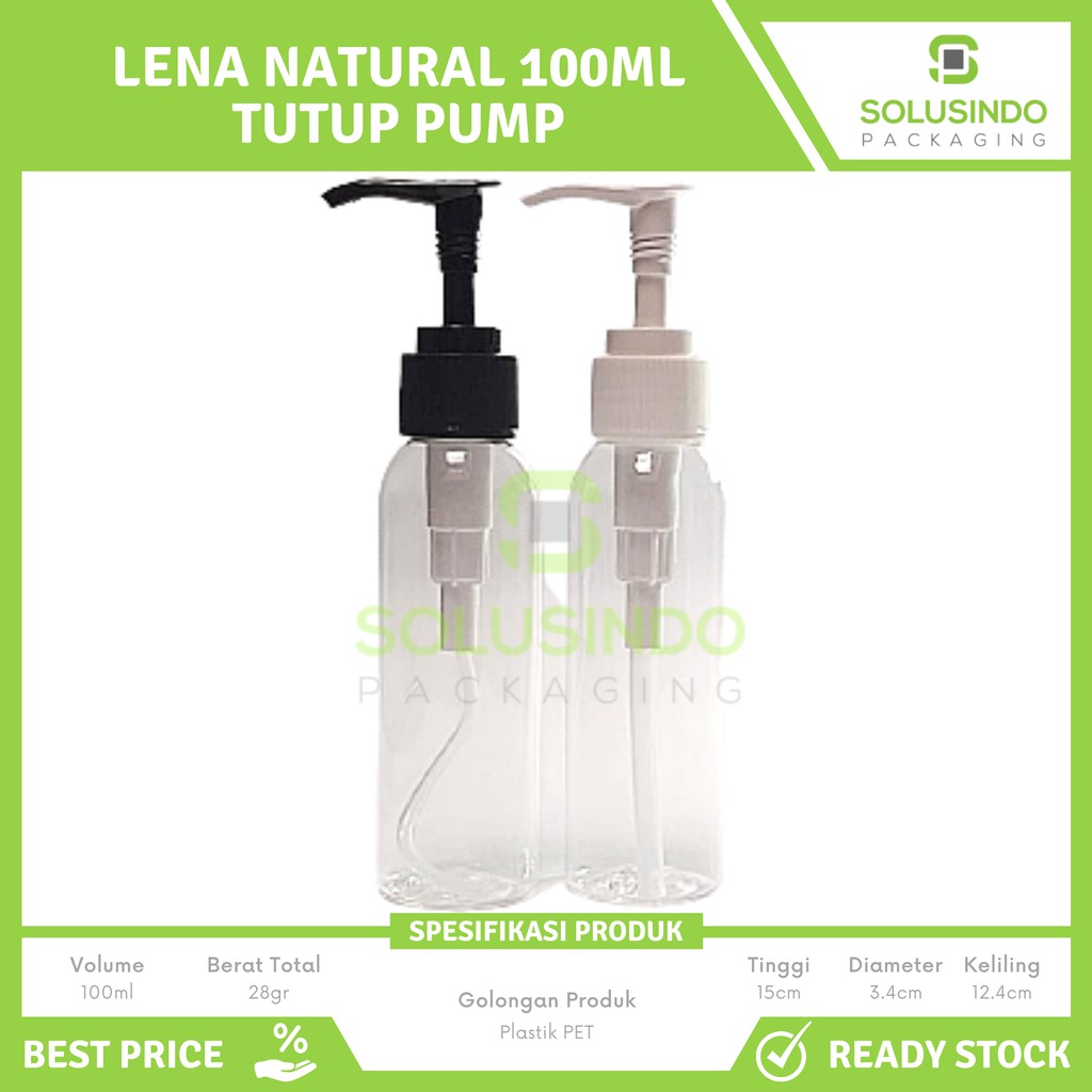 Jual Botol Plastik Lena Natural 100ml Tutup Pump (MINIMUM 10 PCS ...