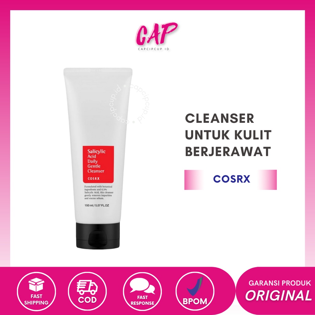 Jual CAP - COSRX Salicylic Acid Daily Gentle Cleanser 150ml & 50ml ...