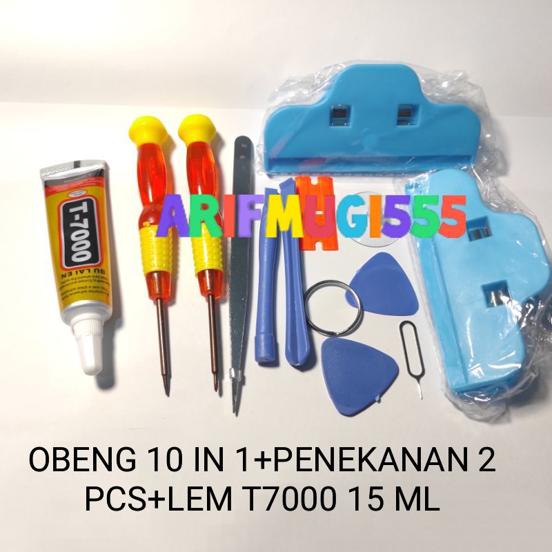 Jual OBENG TOOLS SET OPENING PAKET HEMAT BONGKAR 10 IN 1+LEM T7000 15 ML+PENJEPIT PENEKANAN 2 ...