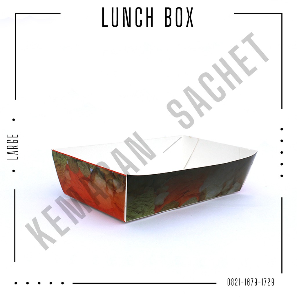 Jual Cetak Launch Box/Box Makanan/Dus Makanan Tanpa Tutup Ukuran LARGE ...