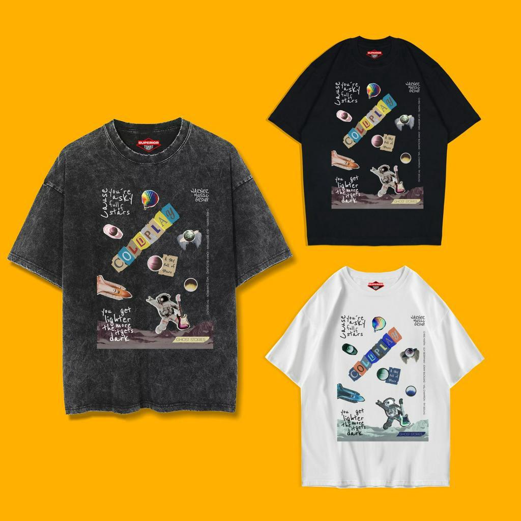 Jual KAOS COLDPLAY OVERSIZE WASH / KAOS WASH SLIMFIT / KAOS OVERSIZE ...