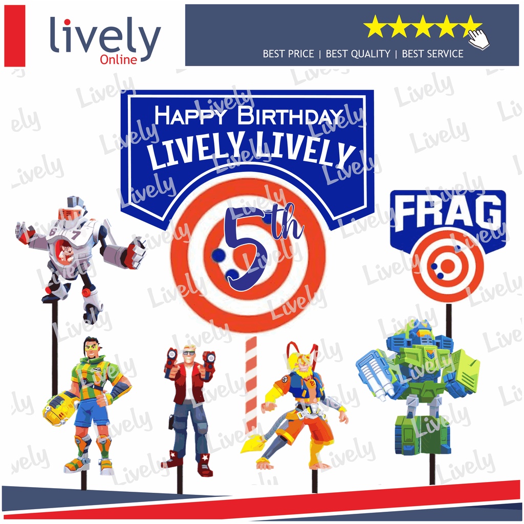 Jual CUSTOM NAMA CAKE TOPPER KARAKTER FRAG THE SHOOTER HIASAN KUE ULANG ...