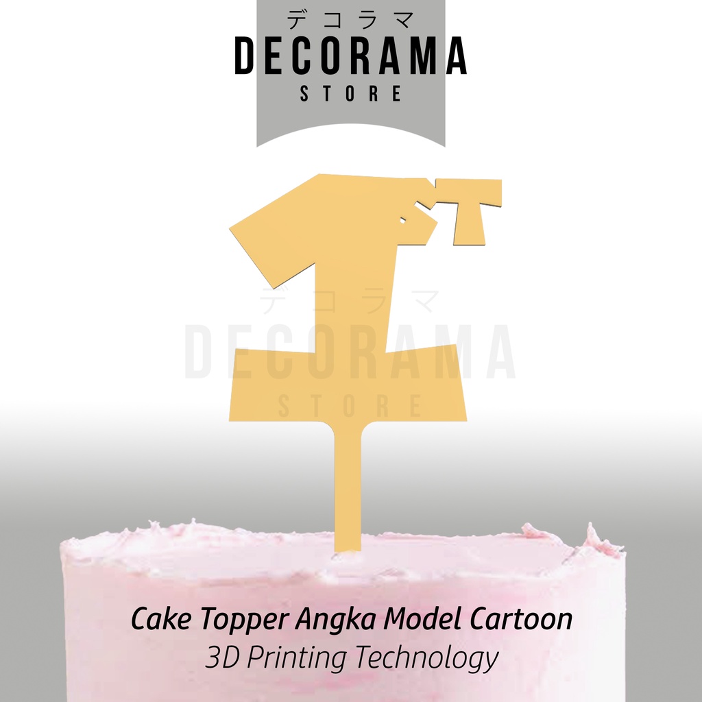 Jual Cake Topper Angka 1st/2nd/3rd/4th/dst (cartoon) BERWARNA | Shopee ...