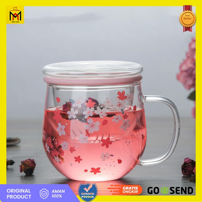 Jual Gelas Cangkir Mug Teh Herbal Tahan Panas with Saringan Infuser 300 ...