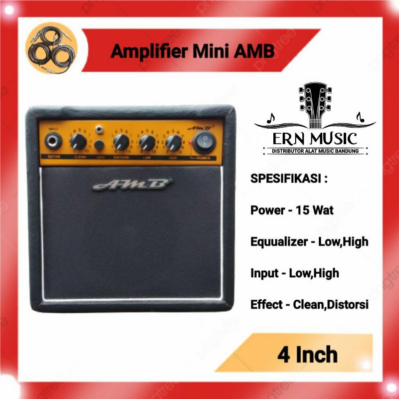 Jual Ampli Gitar Mini 4 inch 2 input bisa mp3 banyak bonus | Shopee ...