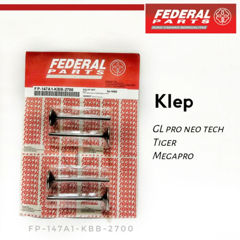 Jual Klep / Valve Set GL pro Neo tech, Tiger, Megapro, merk FEDERAL PART ( ASTRA OTOPARTS) FP ...