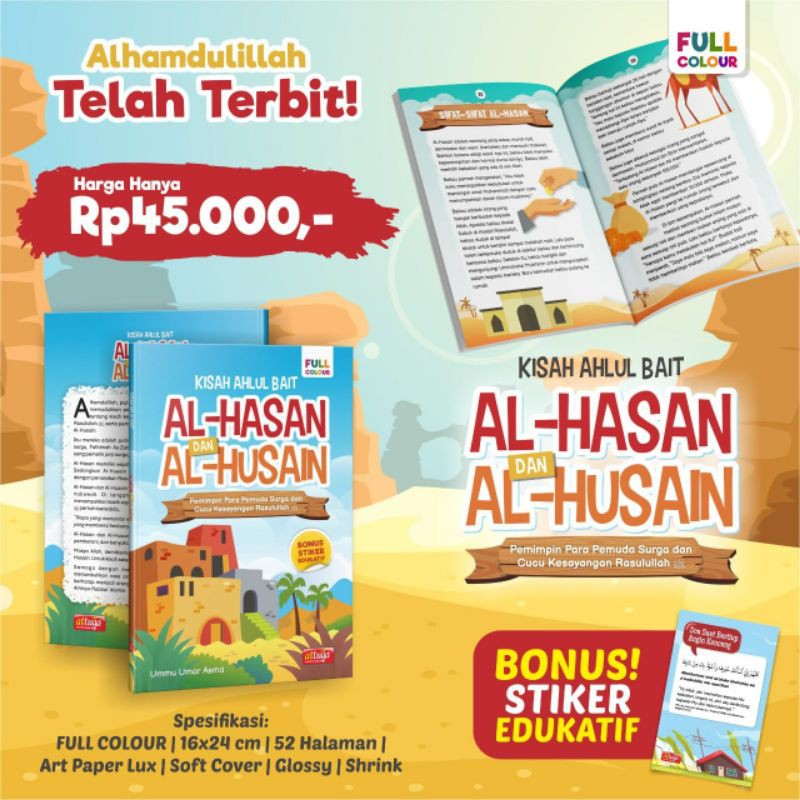 Jual Buku KISAH AHLU BAIT AL-HASAN DAN AL-HUSAIN - FULL COLOUR - attuqa ...