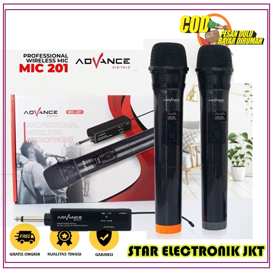 Jual Advance Mic 201 Microphone / Mic Wireless Tanpa Kabel | Shopee ...