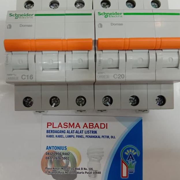 Jual ╫ MCB Domae Schneider 3 phase 6A 10A 16A 20A | Shopee Indonesia
