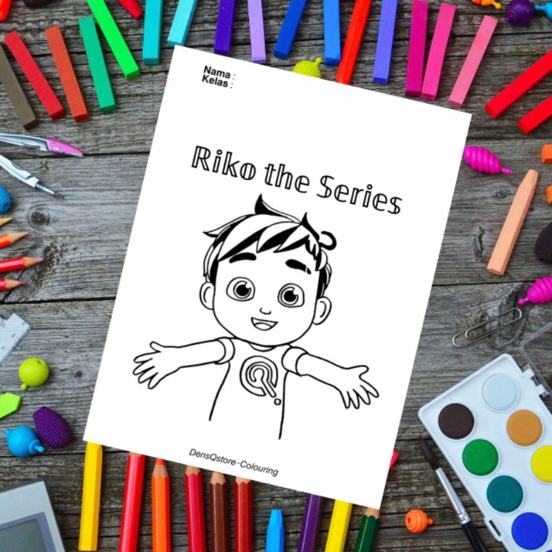 Jual Kertas Mewarnai Anak Tema Riko The Series / Kertas GAmbar (10 ...