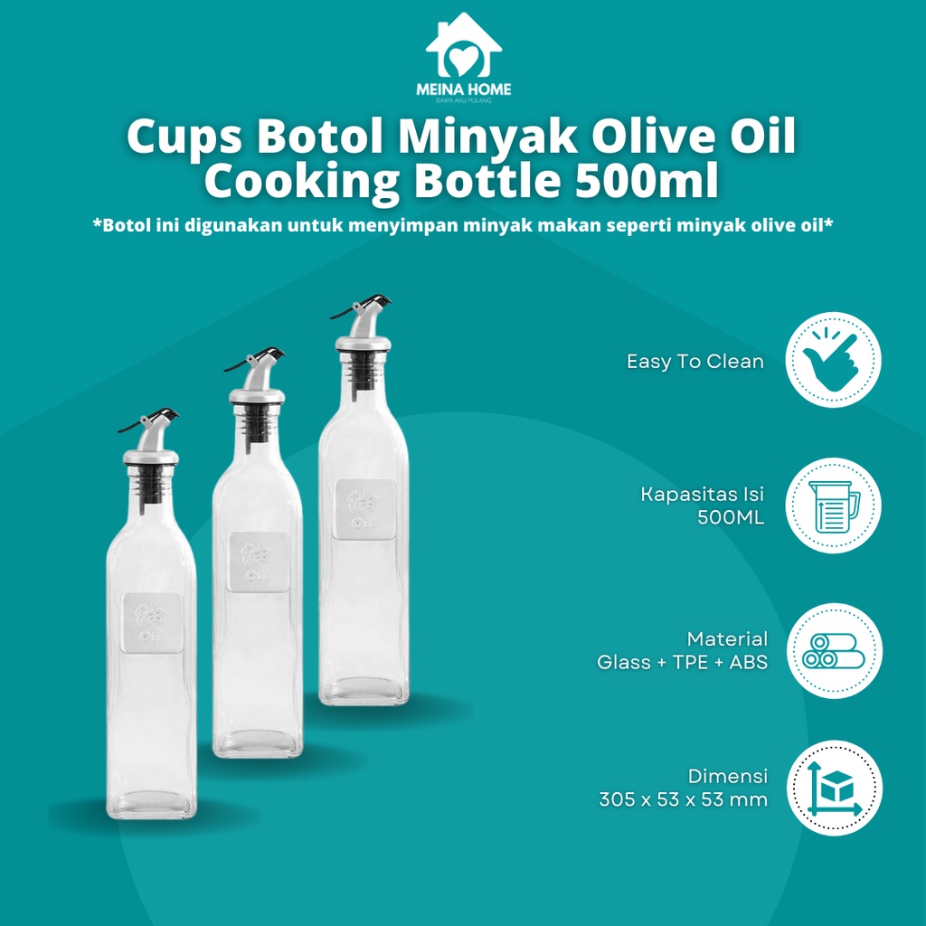 Jual BOTOL MINYAK OLIVE OIL BOTTLE / TEMPAT NYIMPAN MINYAK 500ML ...