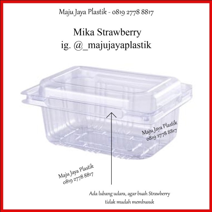 Jual Mika Plastik Buah Stroberi 250gr–800gr | Mika Strawberry Tebal ...