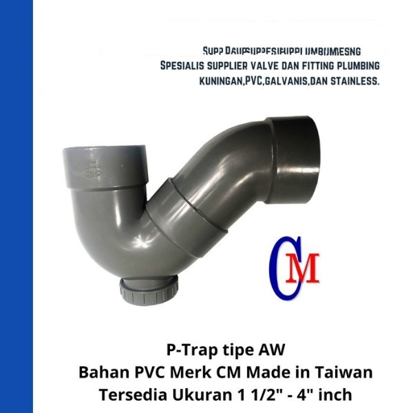 Jual P-Trap 3" inch PVC AW Merk CM Taiwan | Shopee Indonesia