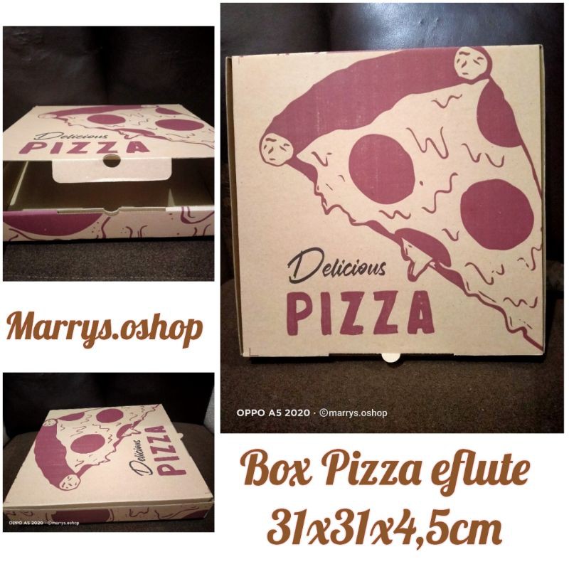 Jual Box pizza 31cm polos / motif dos pizza eflute kotak slice kemasan ...
