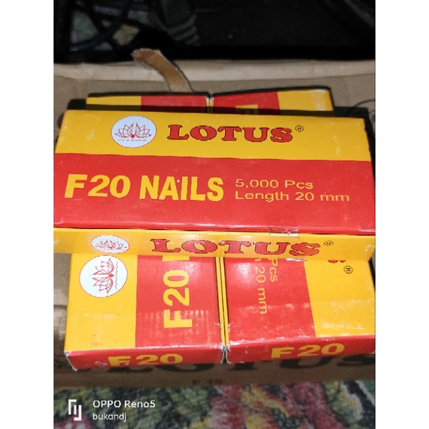 Jual Paku Tembak Lotus f20 Nails / paku staples tembak / paku staples ...
