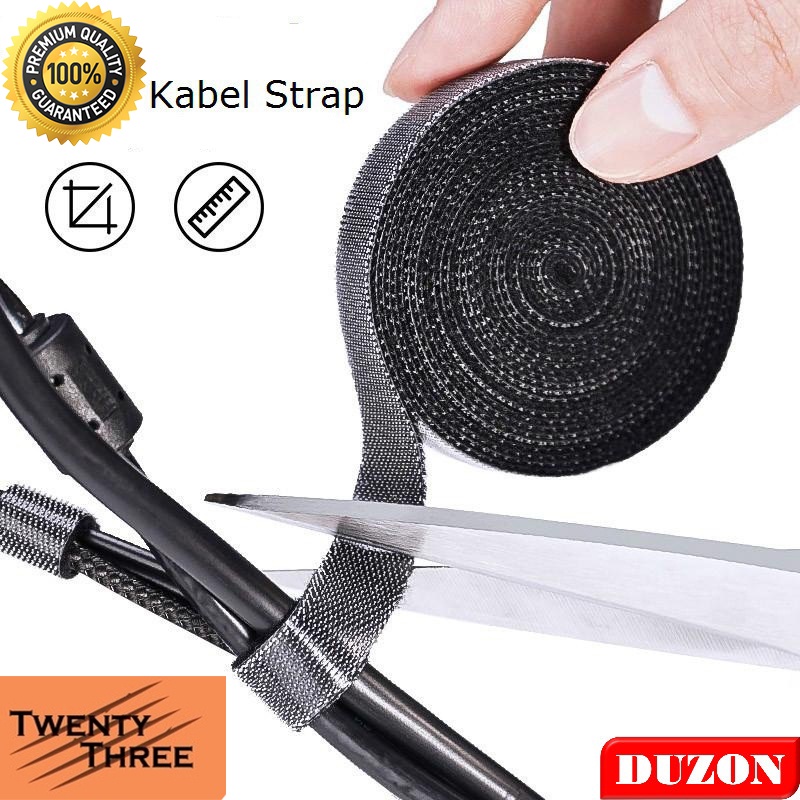 Jual DUZON Velcro tali pengikat perapih perekat kabel cable holder ...