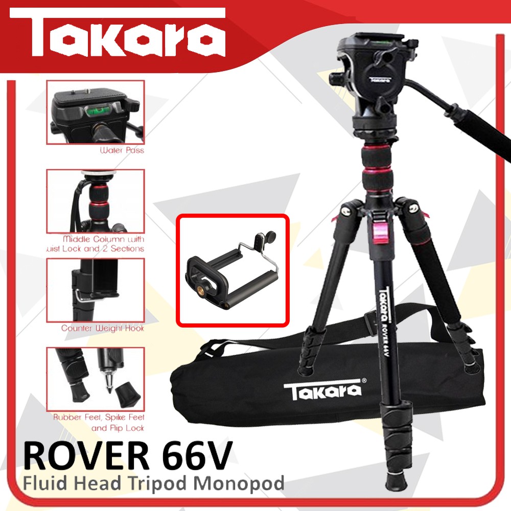 Jual Tripod Takara Rover 66V Travel Monopod Kamera Mirrorless Phone ...