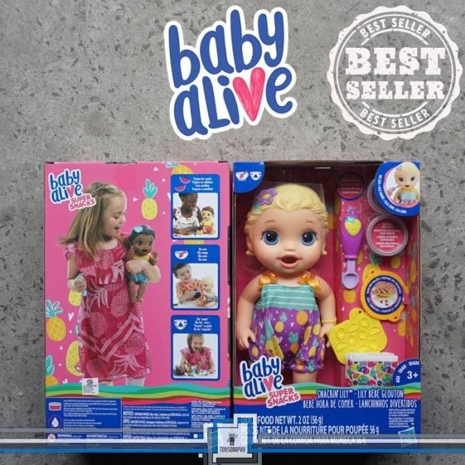 Jual Baby Alive - SNACKIN LILY Bisa makan, poop / Boneka bayi / Mainan ...