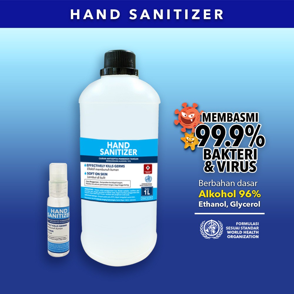 Jual Hand Sanitizer Spray / Antiseptik Tangan Cair isi 1 Liter | Shopee ...