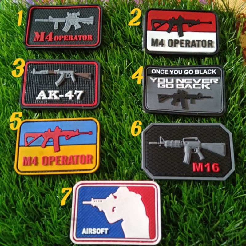 Jual patchruberrr M4 operator/M16/AK-47/air soft tempelan Velcro | Shopee Indonesia