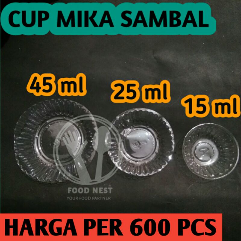 Jual [ISI 600 PC] CUP MIKA SAMBAL CUP SAMBAL CUP SAOS CUP SAUS TEMPAT ...