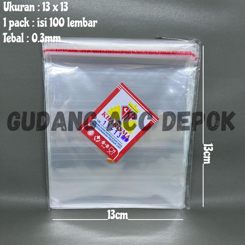 Jual PLASTIK OPP LEM BENING 9x9 10x10 12x12 13x13 14x14 15x15 16x16 isi 100 lembar / PLASTIK ...