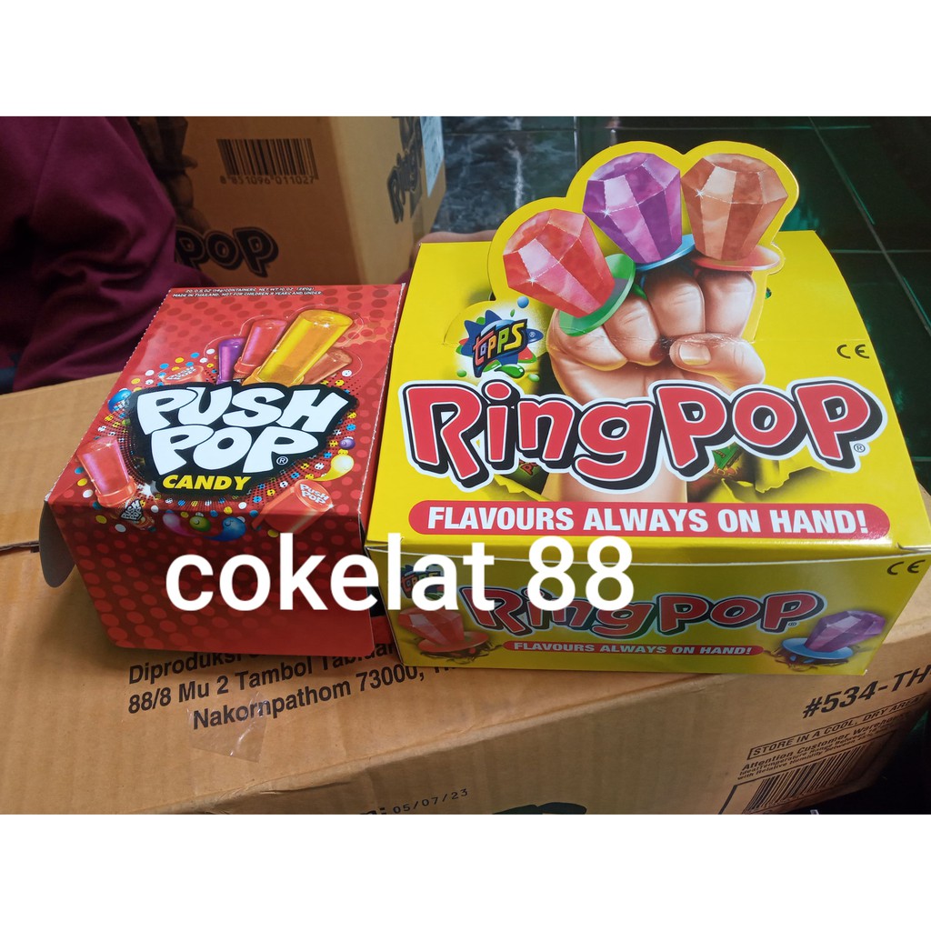Jual Permen Push Pop Lipstik Box 20pcs & Ring Pop Cincin 24pcs – Rasa ...