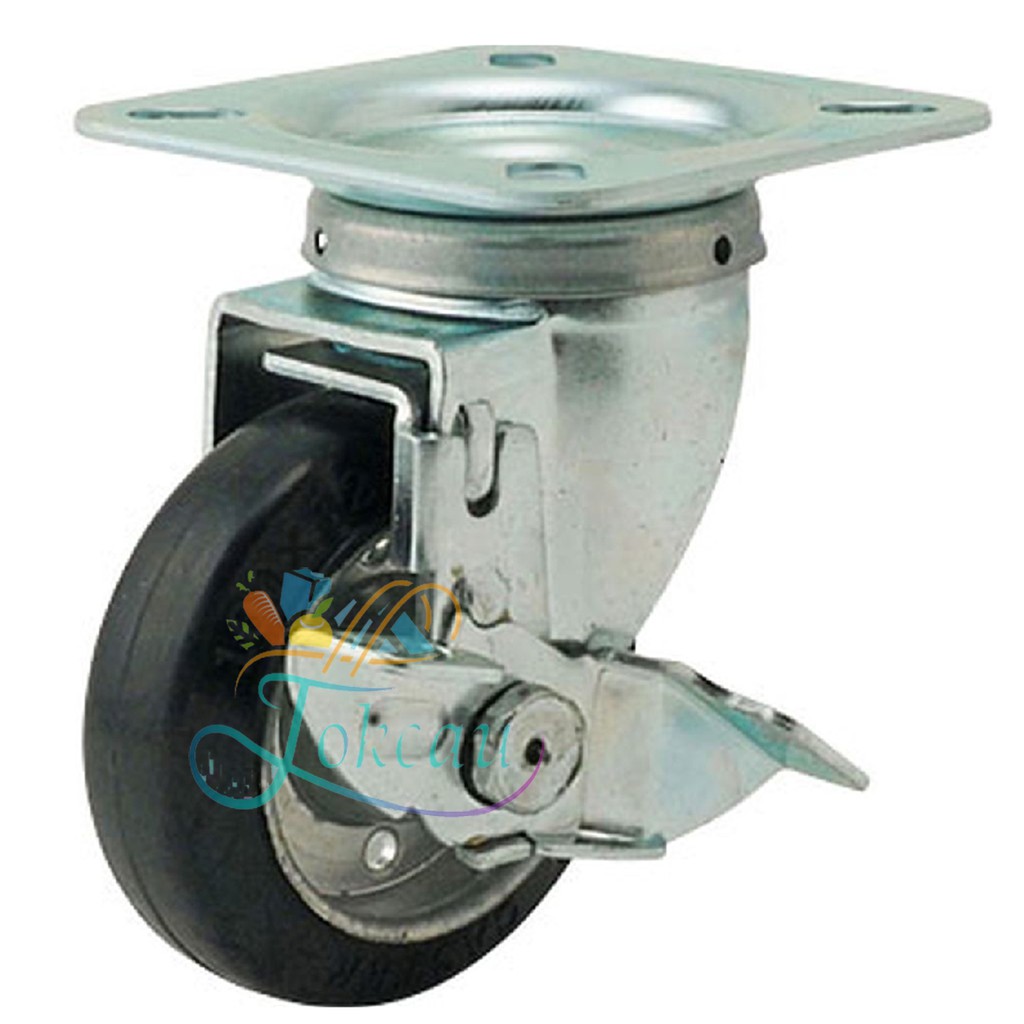 Jual Roda Trolly / Troli / Troly Karet 8" Inch Rem Kunci ( Swivel Brake ...